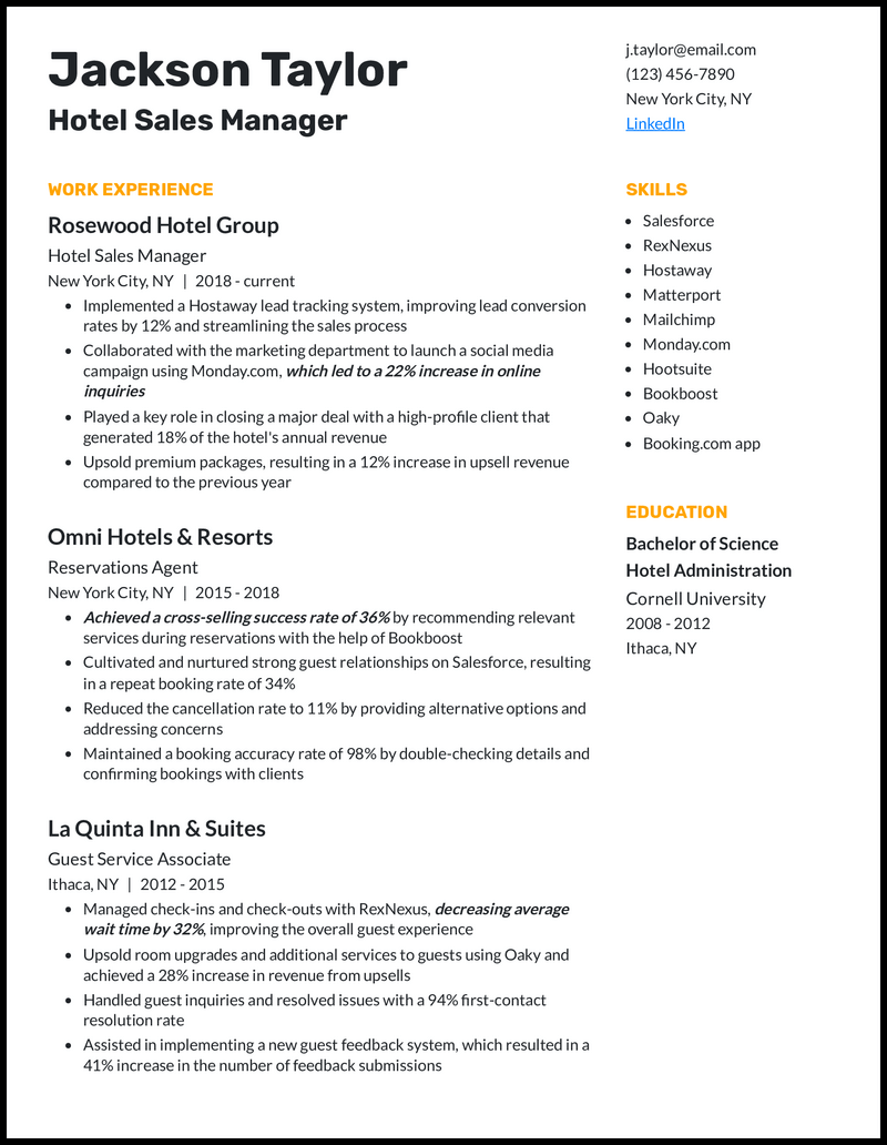 20 Sales Manager Resume Examples That Work for 2024