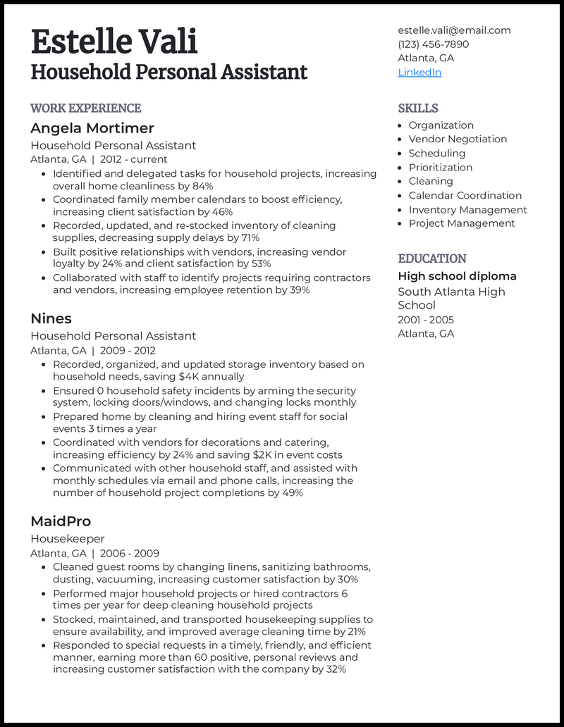 7 Personal Assistant Resume Examples for 2025
