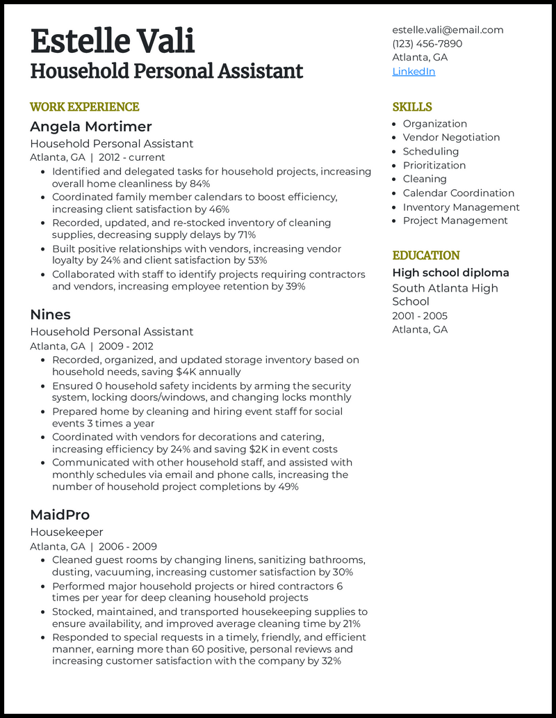 7 Personal Assistant Resume Examples for 2025