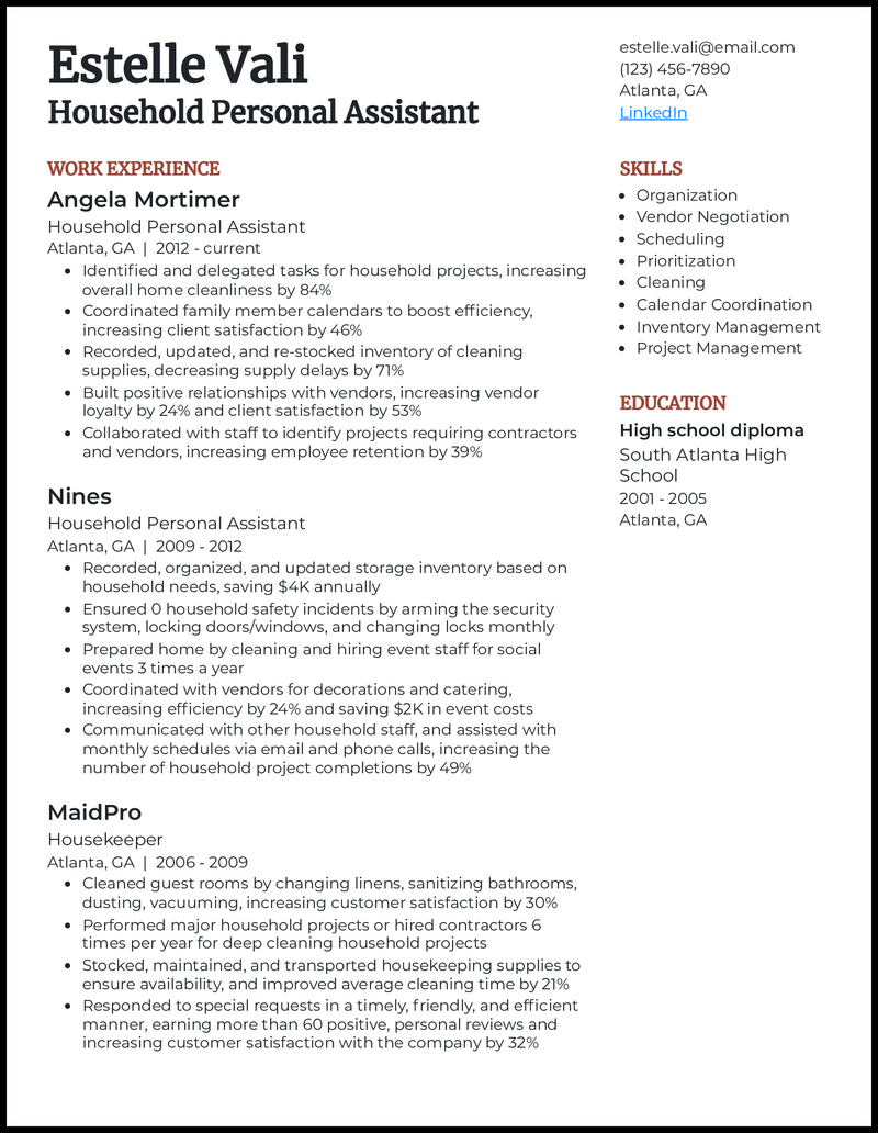 7 Personal Assistant Resume Examples for 2025