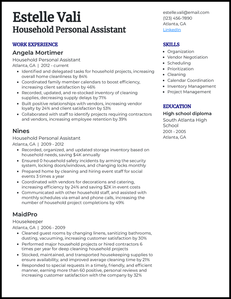 7 Personal Assistant Resume Examples for 2025