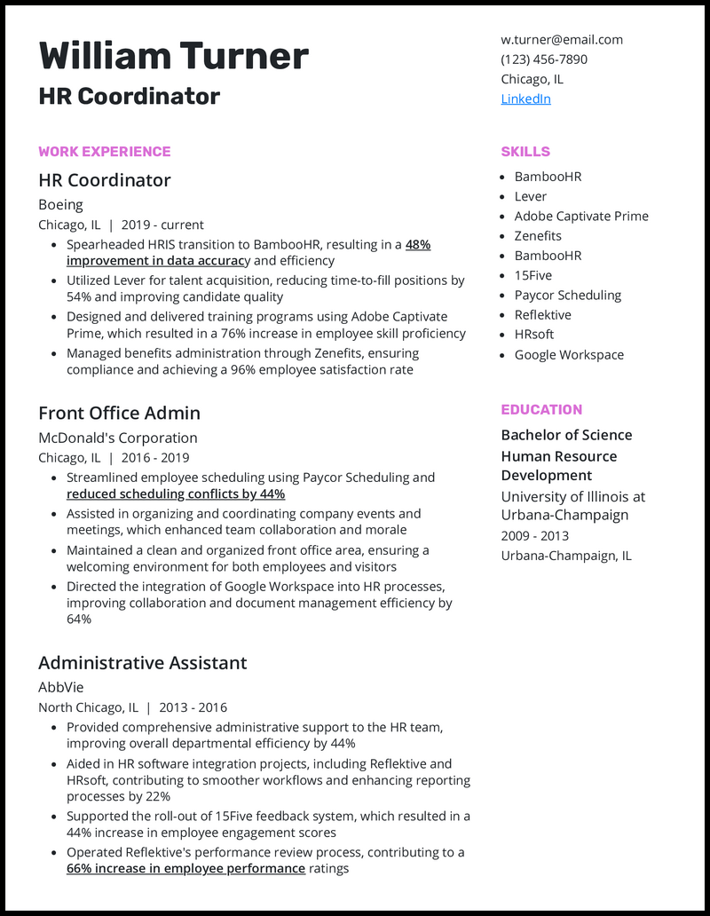 5 HR Coordinator Resume Examples [& Templates]