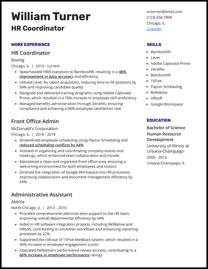5 HR Coordinator Resume Examples [& Templates]