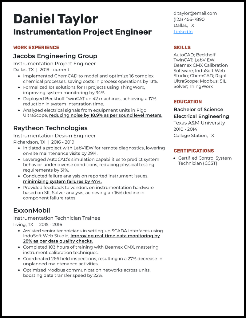 7 Project Engineer Resume Examples Designed for 2025