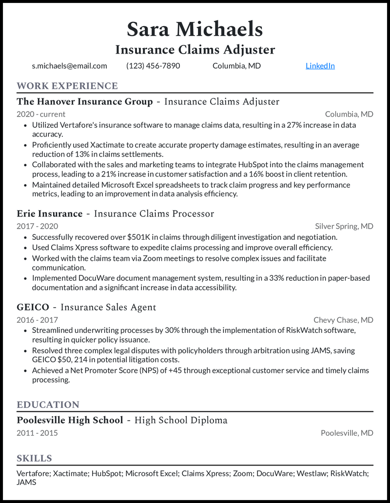 15 Claims Adjuster Resume Samples For 2025