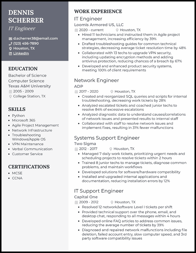 8 Best IT Resume Examples & Samples for Information Technology Jobs