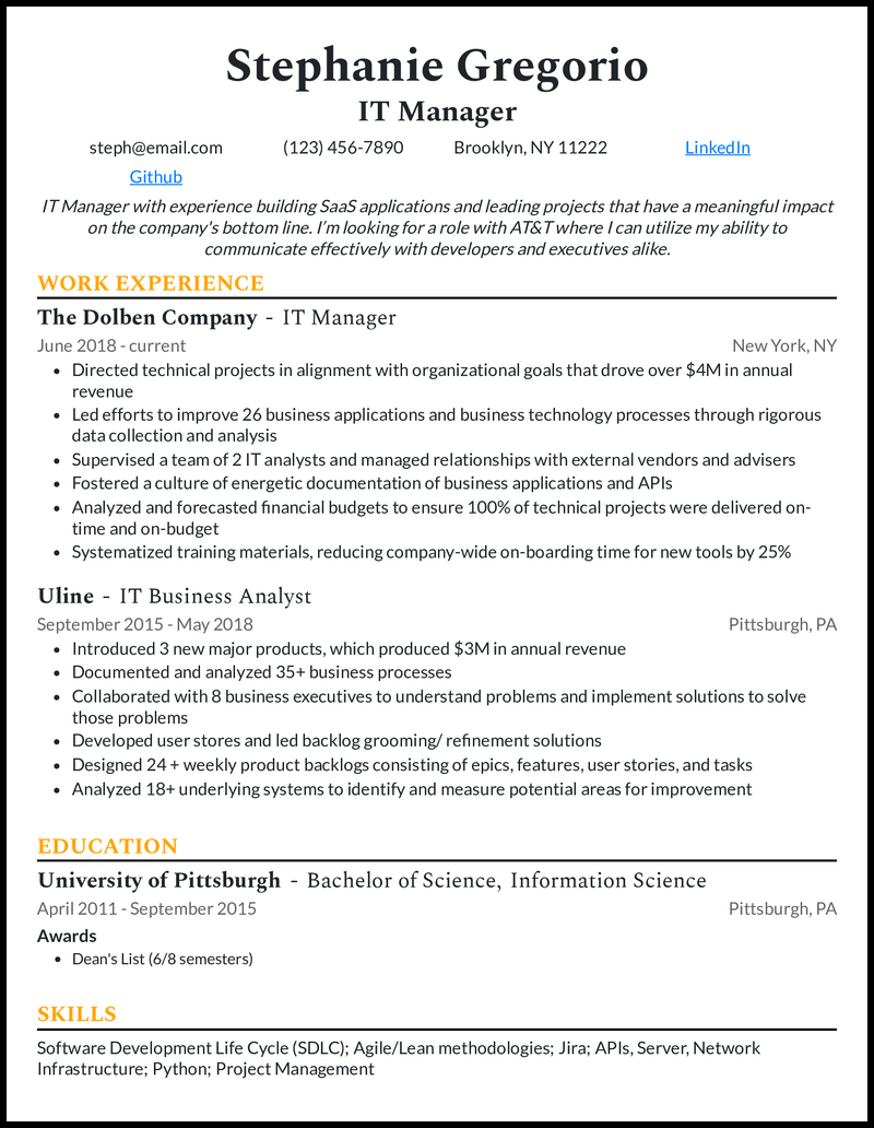 13 IT Manager Resume Examples [& Templates]