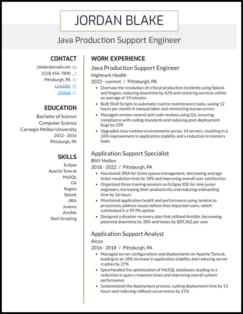 17 Real Java Developer Resume Examples That Worked in 2025