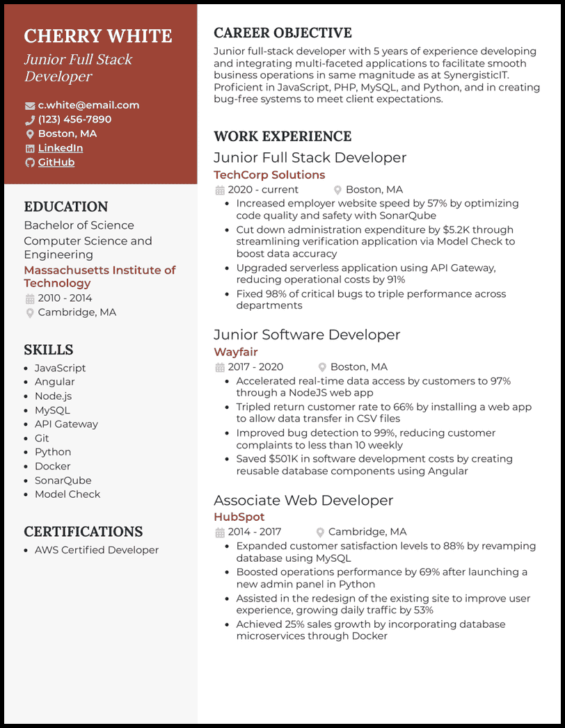 13 Real Full-Stack Developer Resume Examples That Worked in 2025