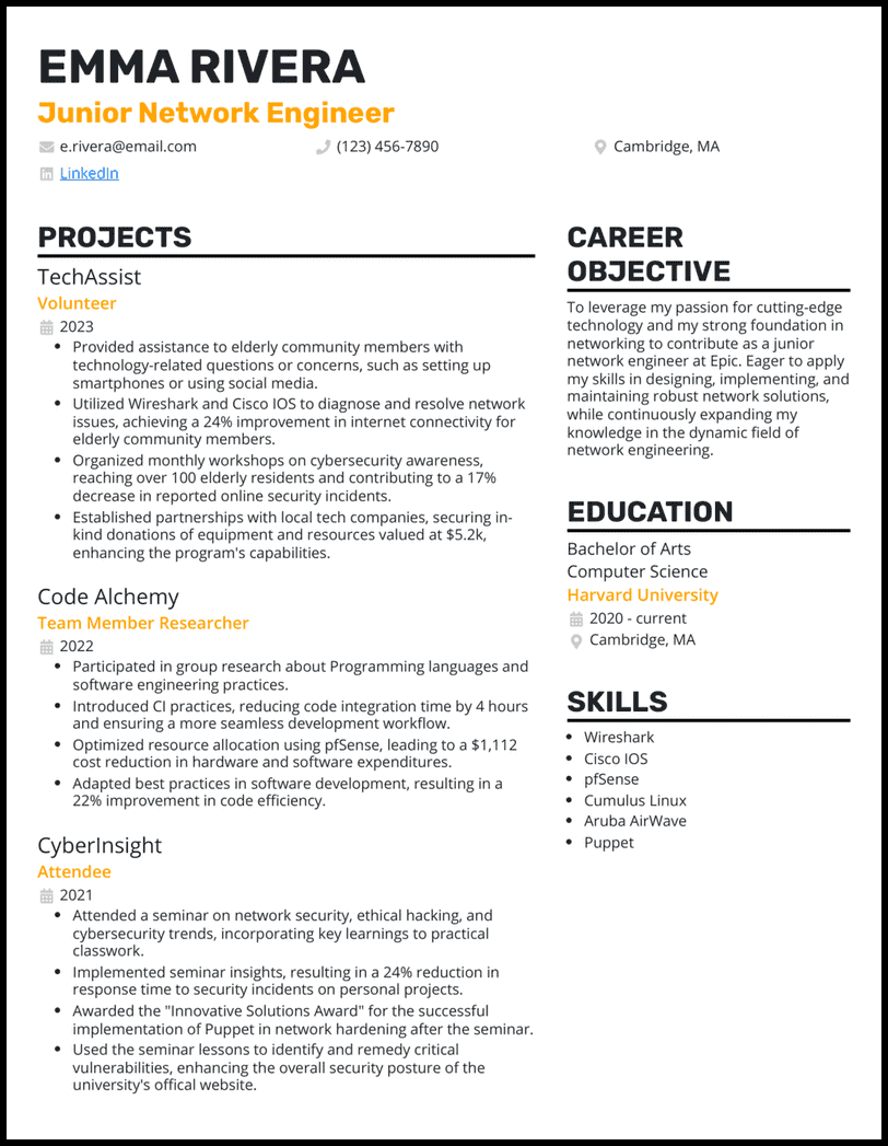 17 Network Engineer Resume Samples That Worked in 2025