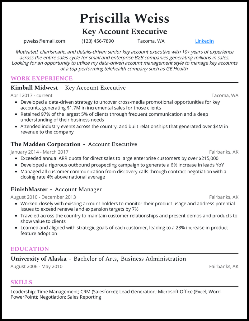 14 Account Executive Resume Examples for 2024