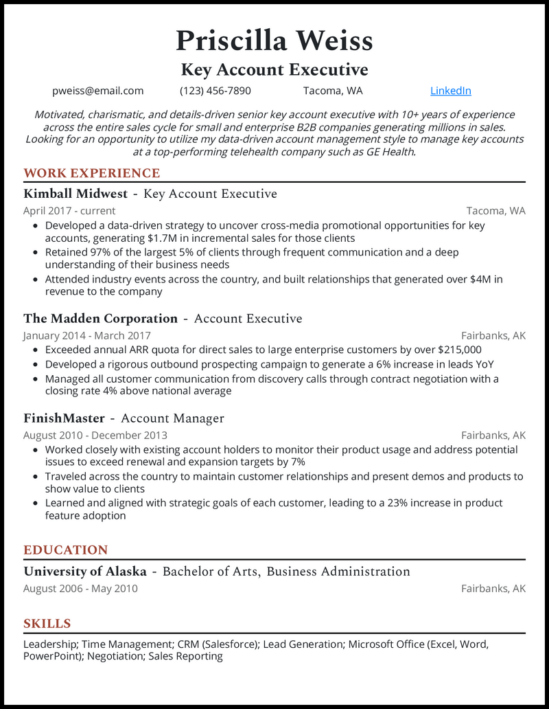14 Account Executive Resume Examples for 2024