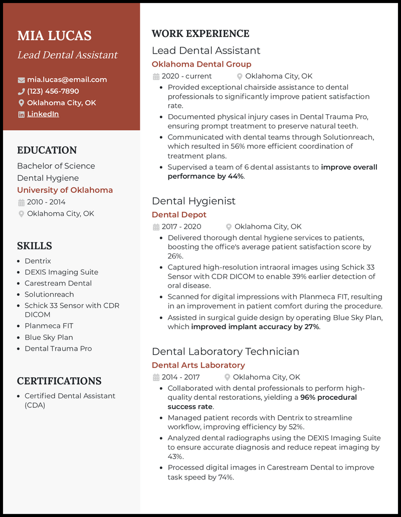 17 Dental Assistant Resume Examples That Work In 2024