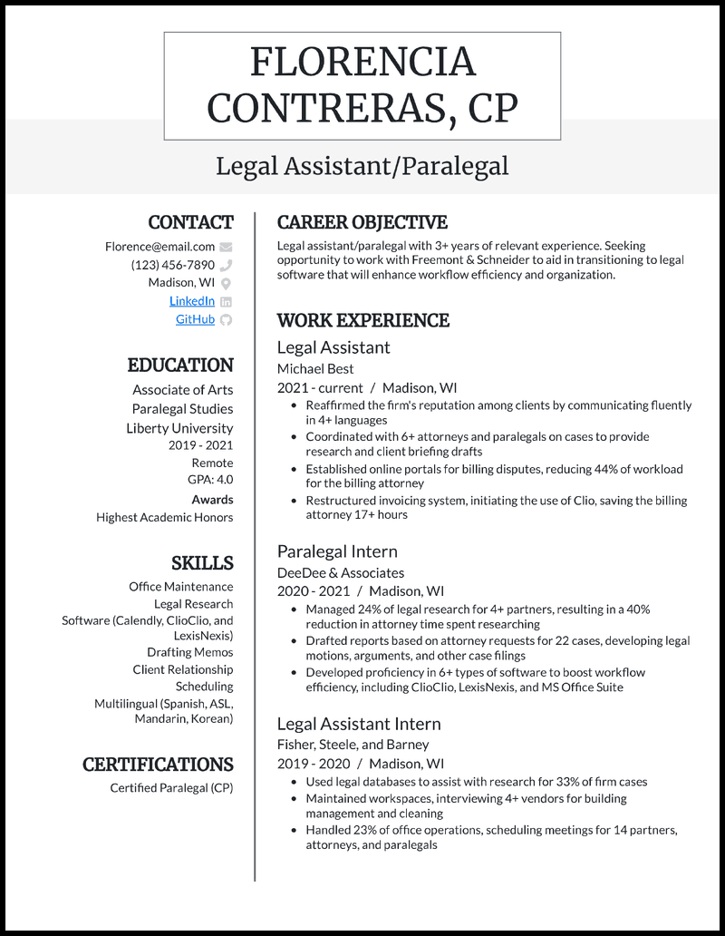 13 Paralegal Resume Examples That Work in 2025