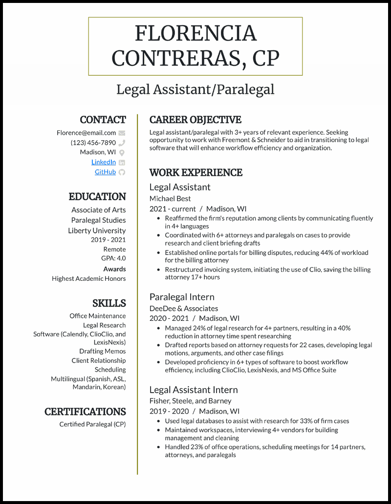 13 Paralegal Resume Examples That Work in 2025