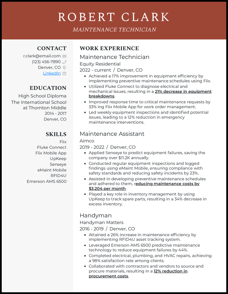 7 Maintenance Worker Resume Examples that Work in 2026