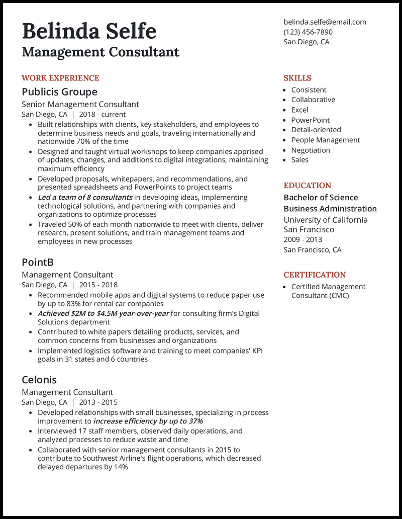 9 Consulting Resume Examples That Worked in 2024