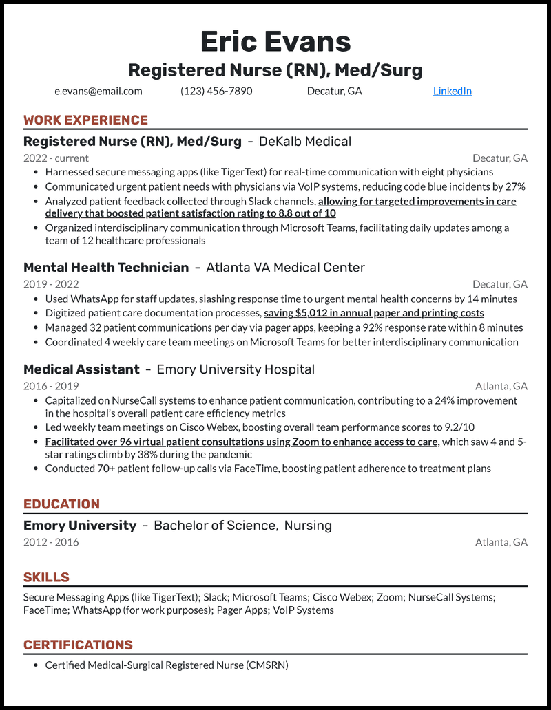 12 Med Surg RN Resume Examples Proven To Work In 2025 12 Med Surg RN Resume Examples Proven To Work In 2025