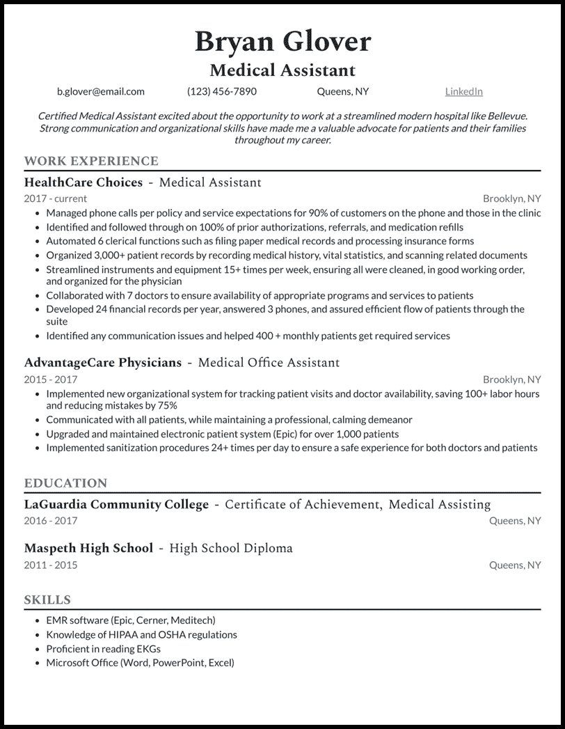 11 Medical Assistant Resume Samples for 2024