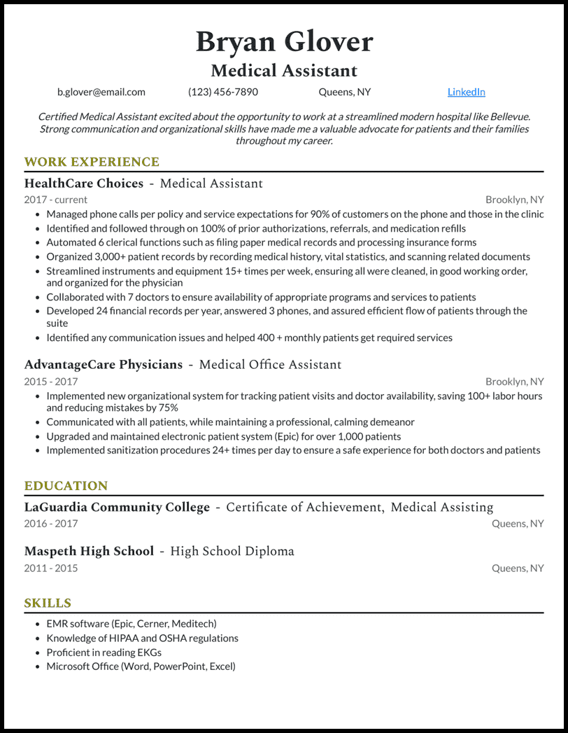 11 Medical Assistant Resume Samples for 2024