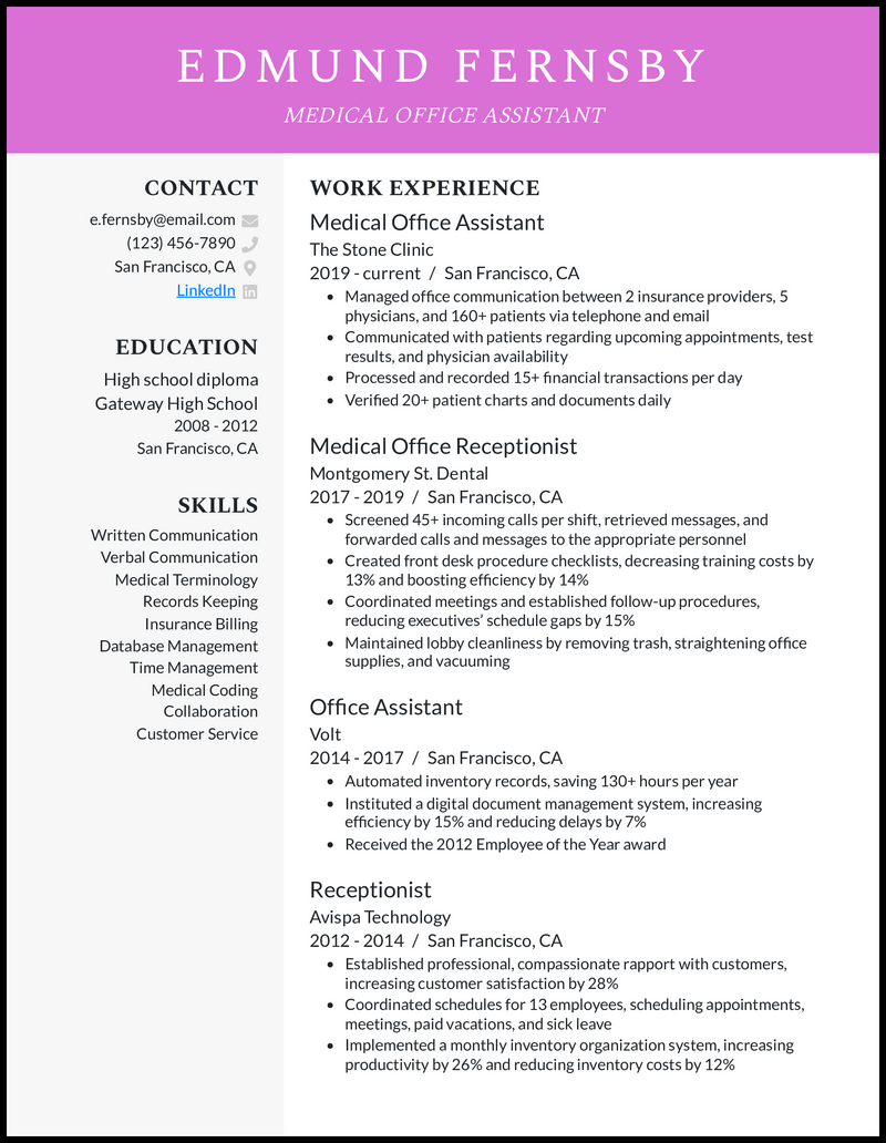 7 Office Assistant Resume Examples [& Templates]