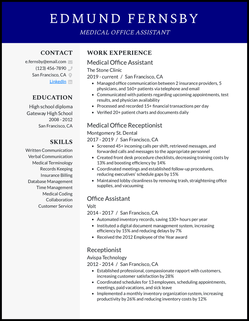 7 Office Assistant Resume Examples [& Templates]