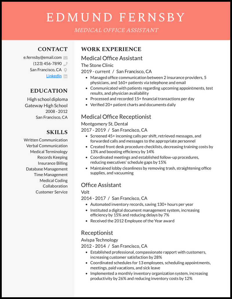 7 Office Assistant Resume Examples [& Templates]