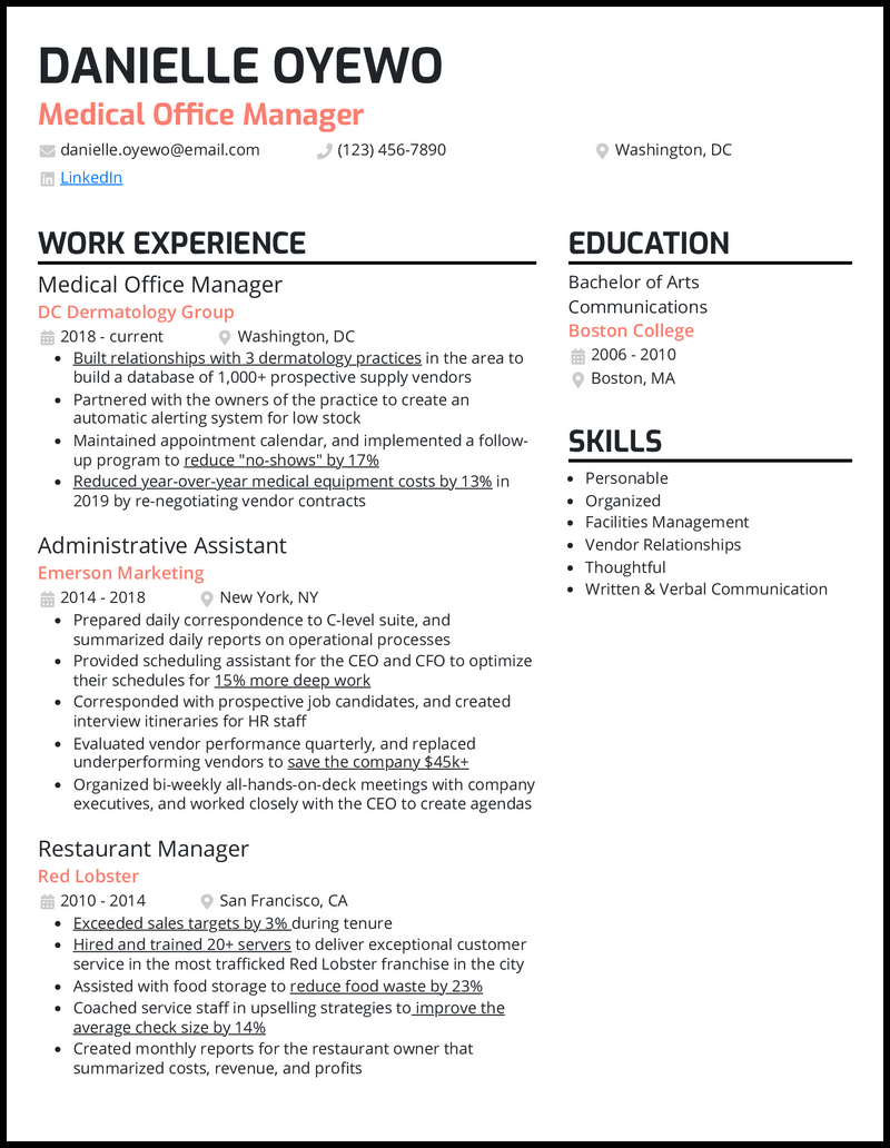 14 Office Manager Resume Examples for 2026