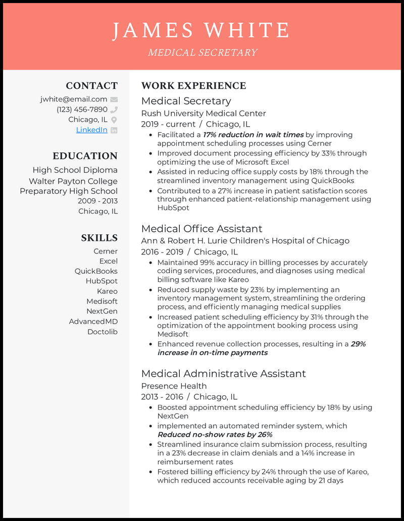 15 Secretary Resume Examples [& Templates]