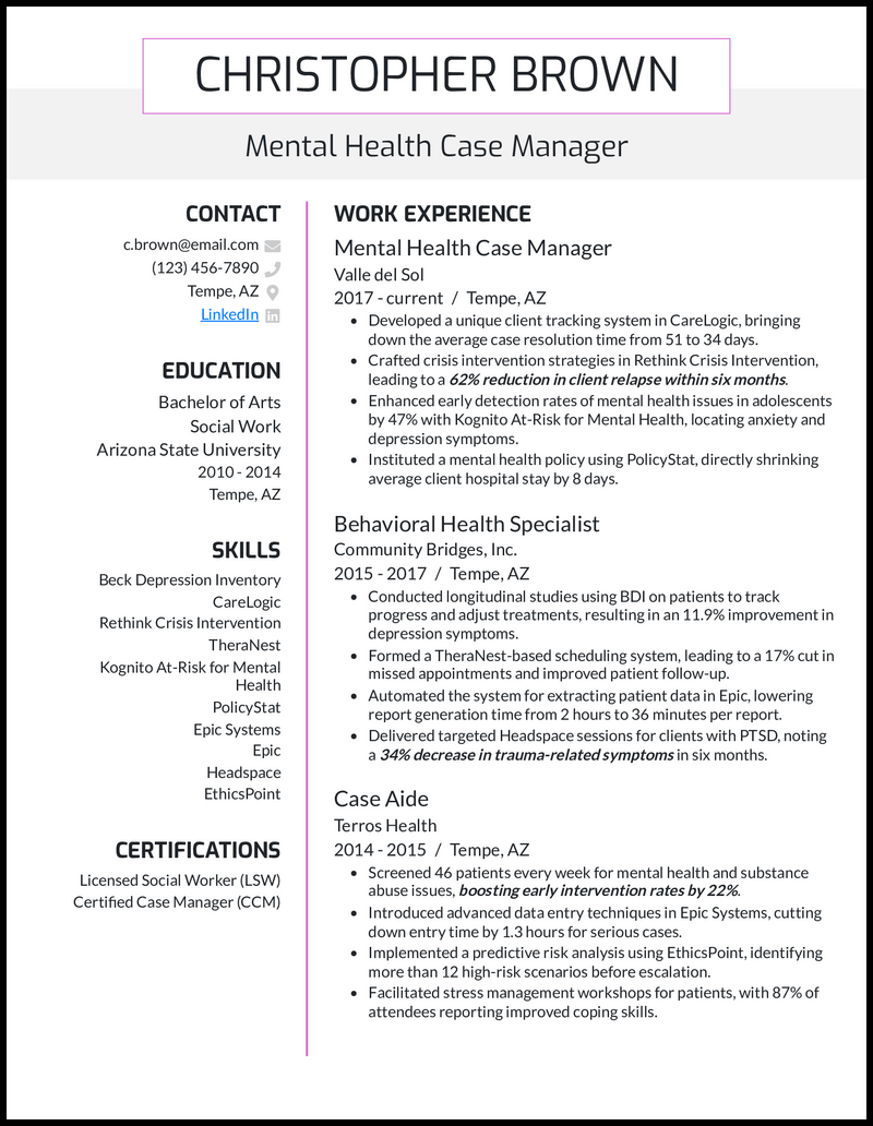 10 Case Manager Resume Examples That Worked in 2025