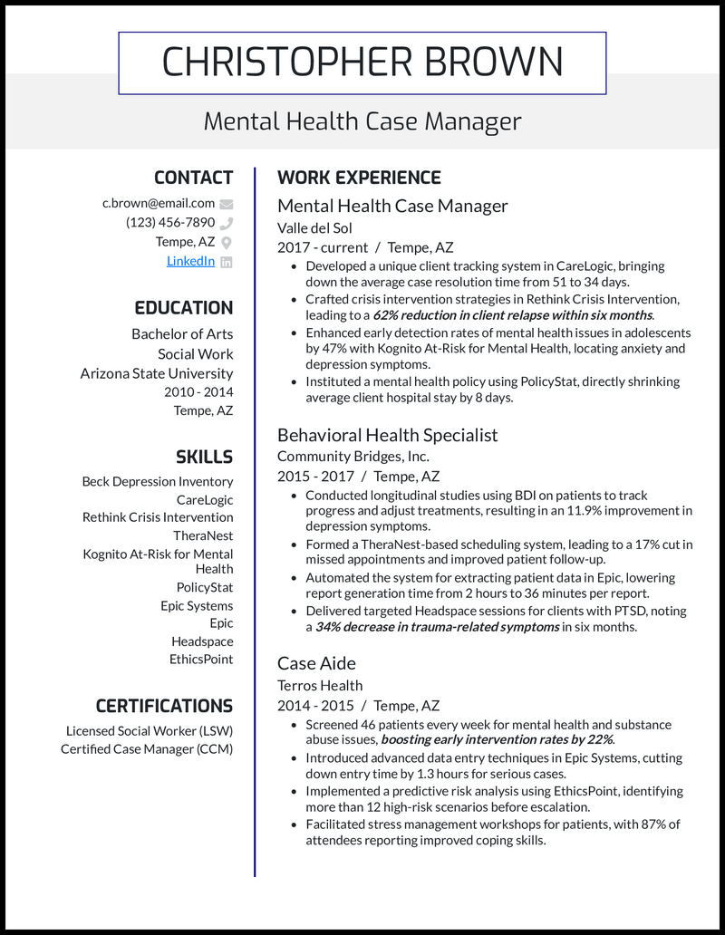 10 Case Manager Resume Examples That Worked in 2026