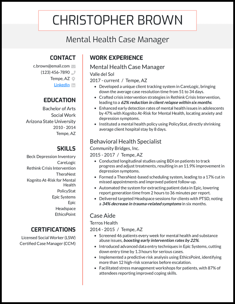 10 Case Manager Resume Examples That Worked in 2025