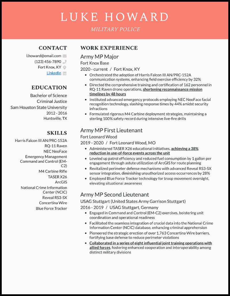 5 Military Resume Examples [& Templates]