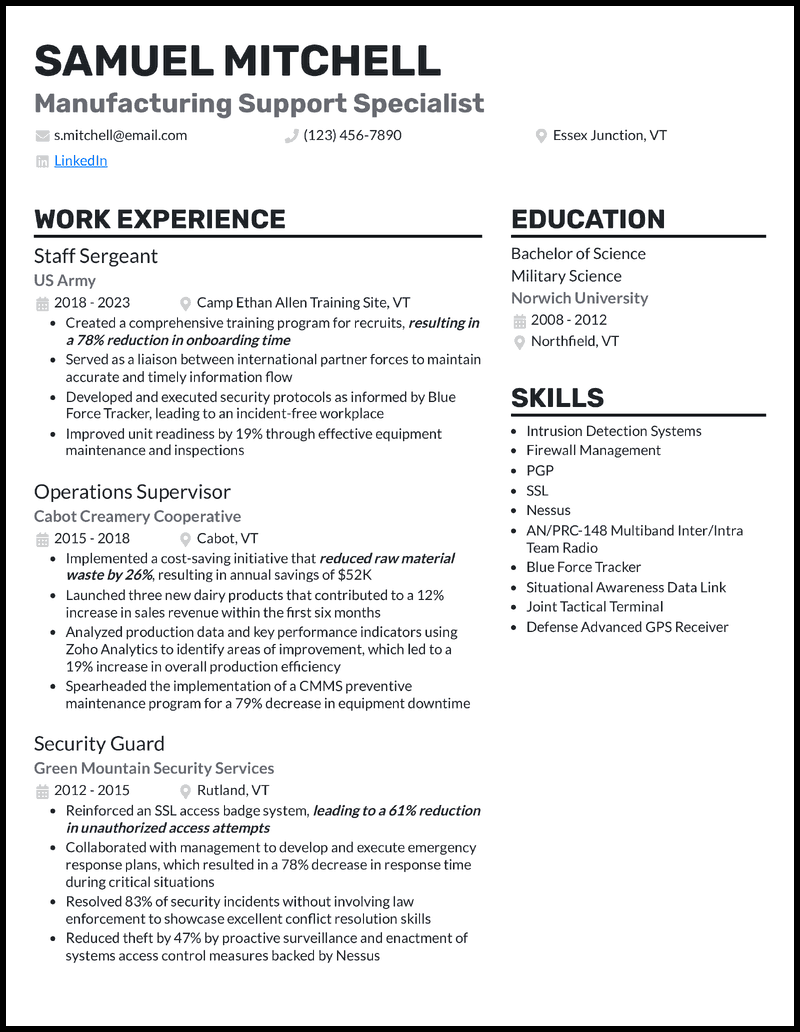 5 Military Resume Examples [& Templates]