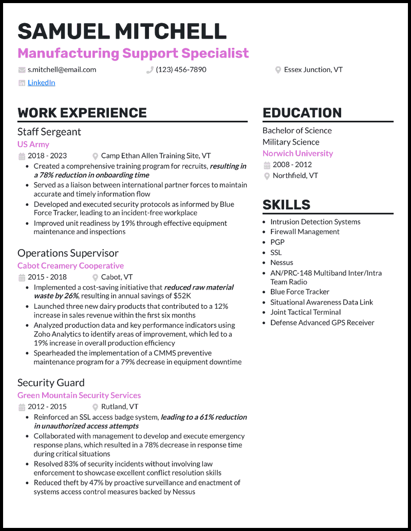 5 Military Resume Examples [& Templates]