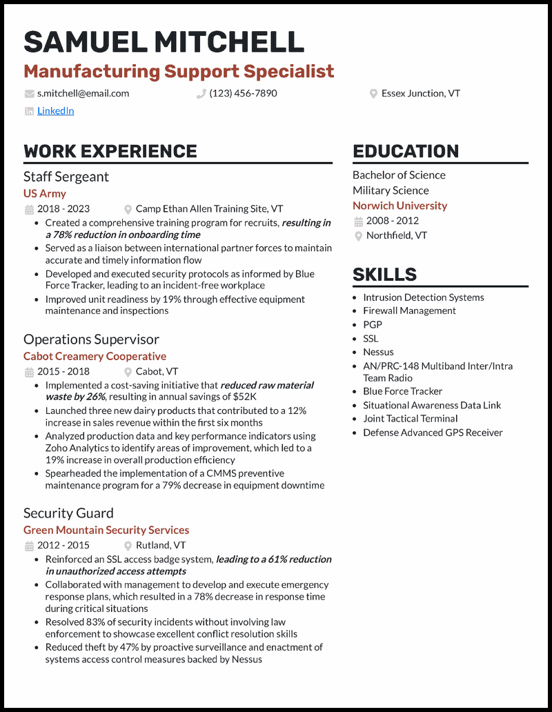 5 Military Resume Examples [& Templates]