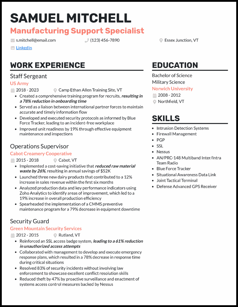 5 Military Resume Examples [& Templates]