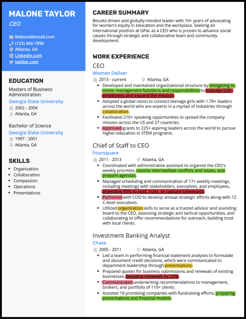 7 CEO Resume Examples & Guide Created for 2024