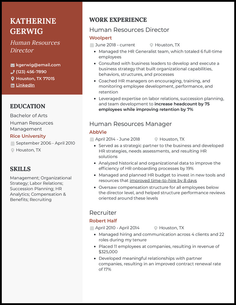 3 Human Resources (HR) Director Resume Examples [& Templates]