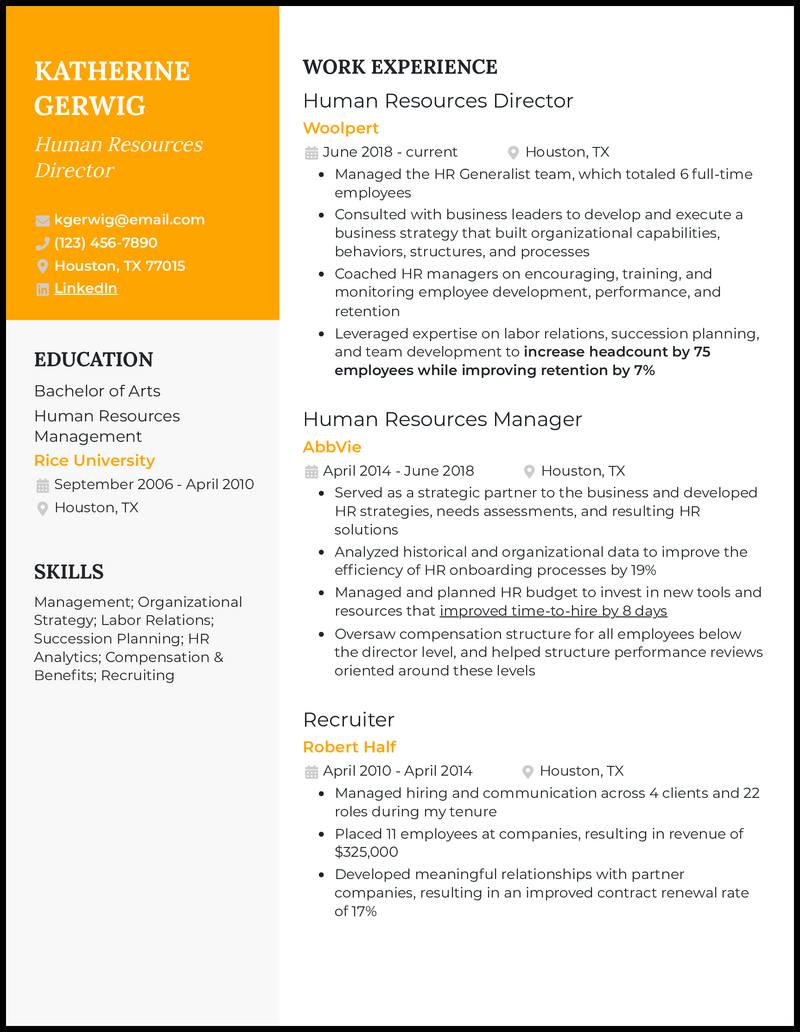 3 Human Resources (HR) Director Resume Examples [& Templates]