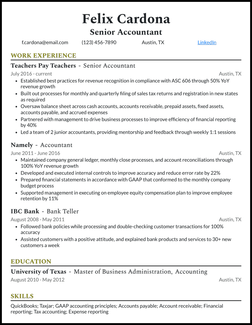 3 Real Senior Accountant Resume Examples That Worked in 2024