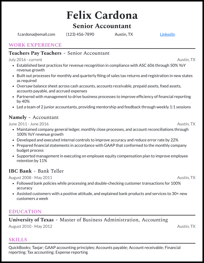 3 Real Senior Accountant Resume Examples That Worked in 2024