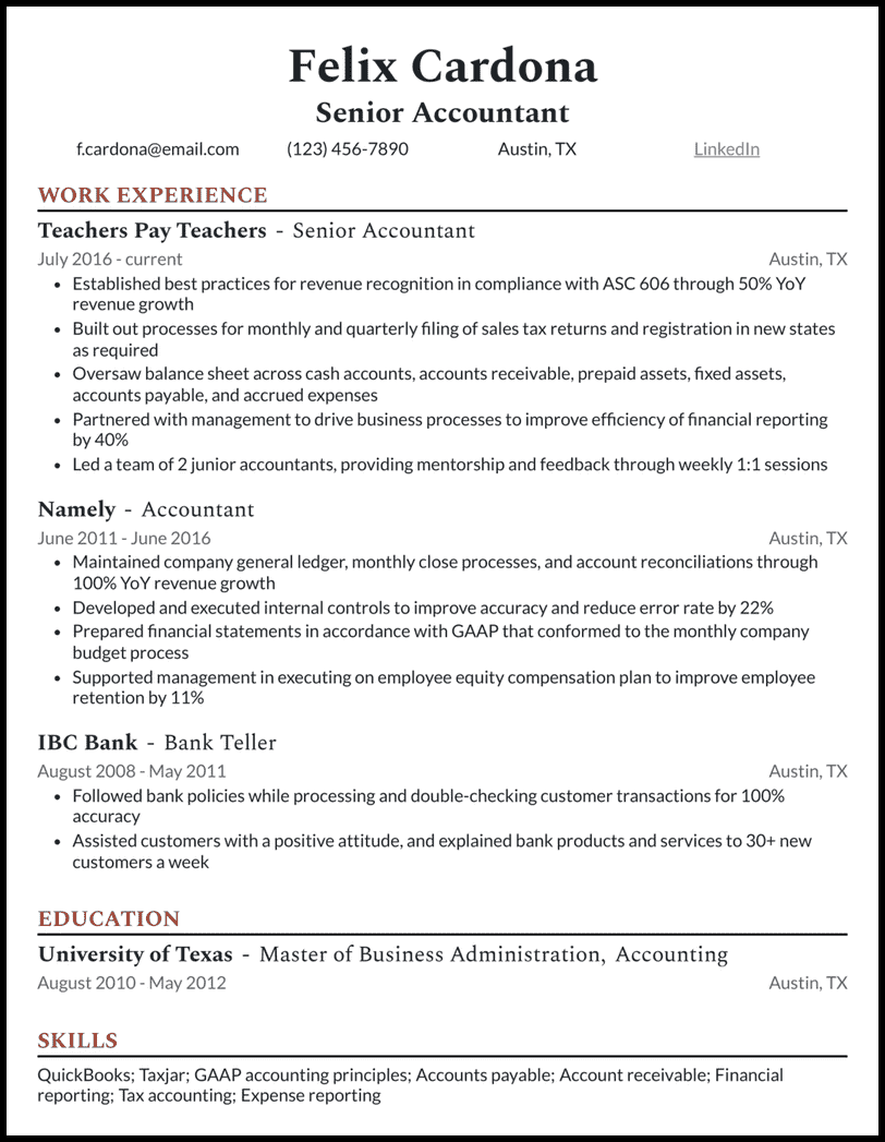 3 Real Senior Accountant Resume Examples That Worked in 2024