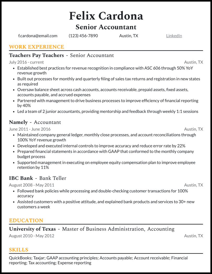 3 Real Senior Accountant Resume Examples That Worked in 2024