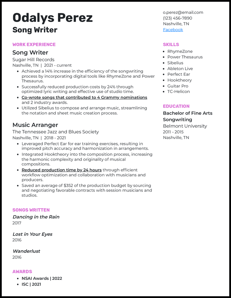 7 Music Resume Examples That Hit the Bar in 2024