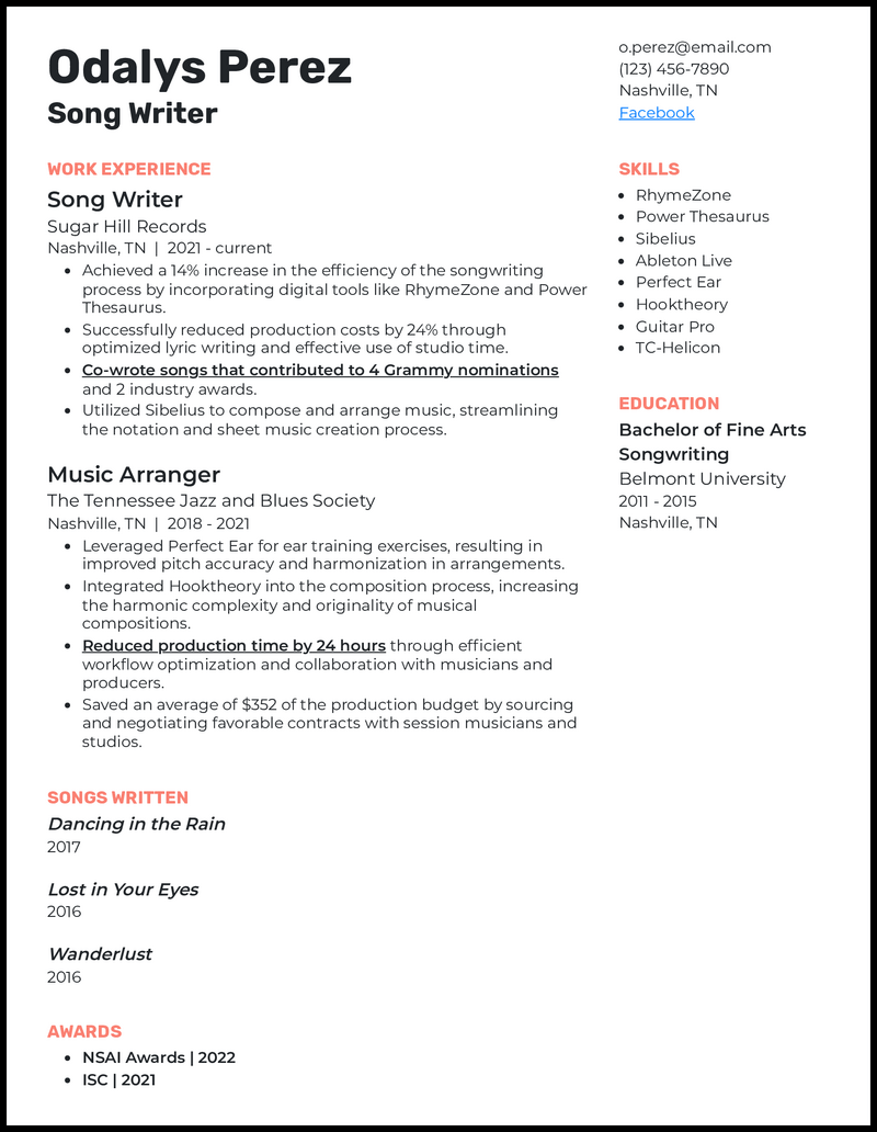 7 Music Resume Examples That Hit the Bar in 2024