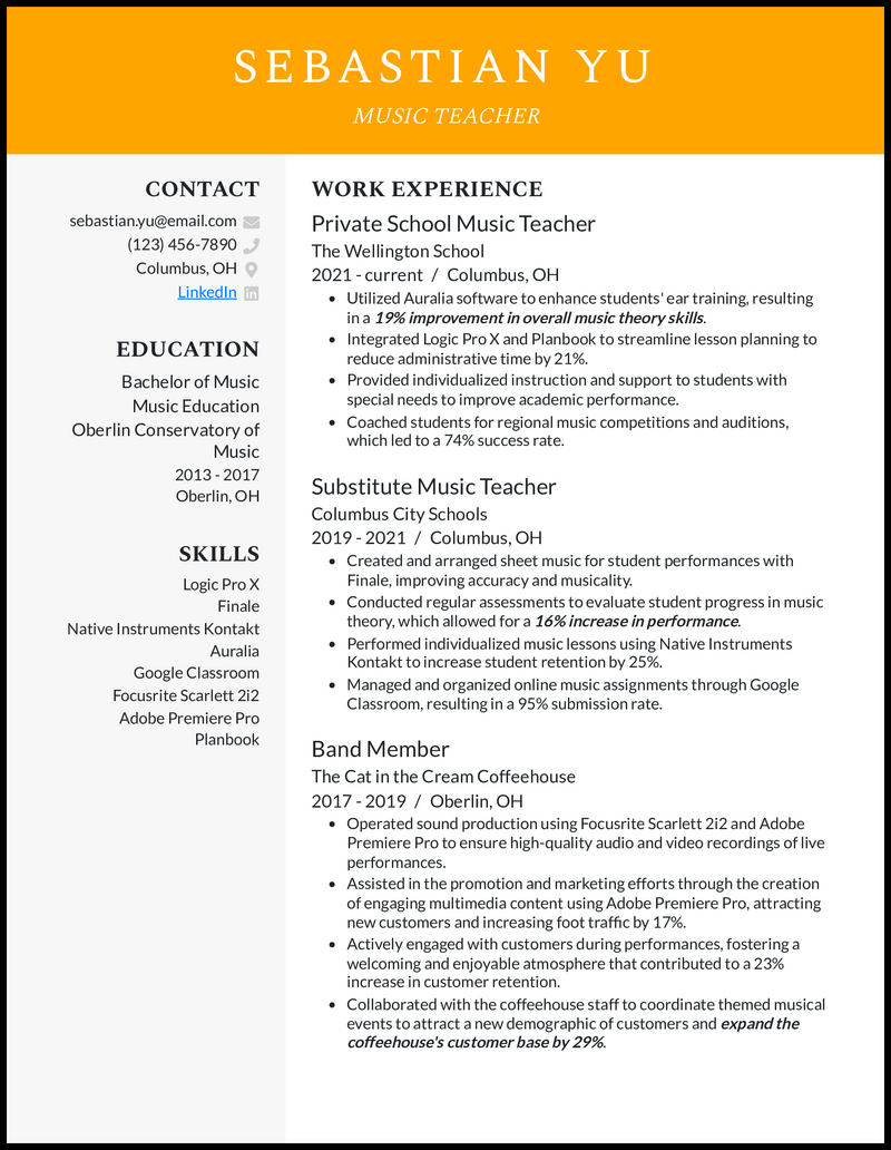 7 Music Resume Examples That Hit the Bar in 2024