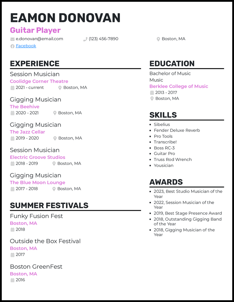 7 Music Resume Examples That Hit the Bar in 2024