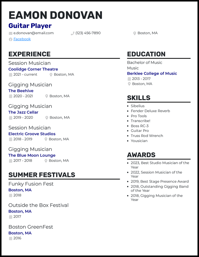 7 Music Resume Examples That Hit the Bar in 2024