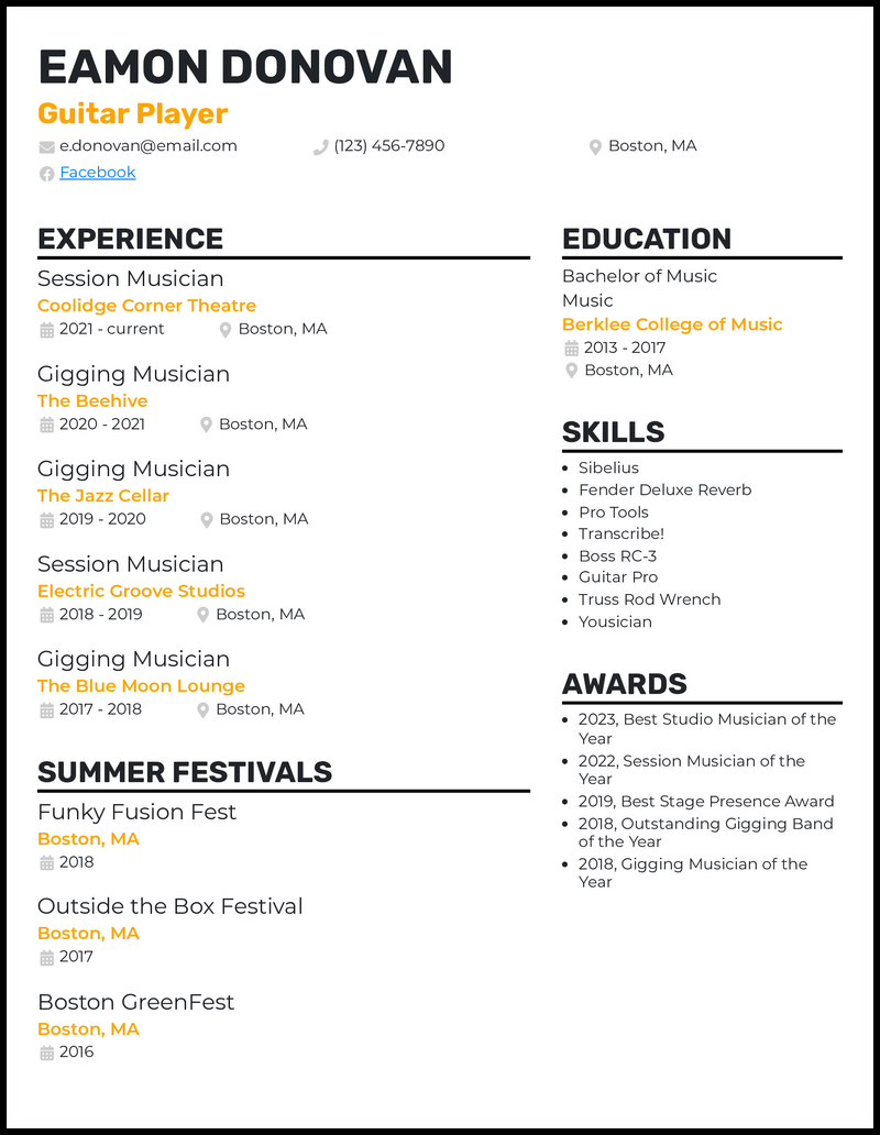 7 Music Resume Examples That Hit the Bar in 2024